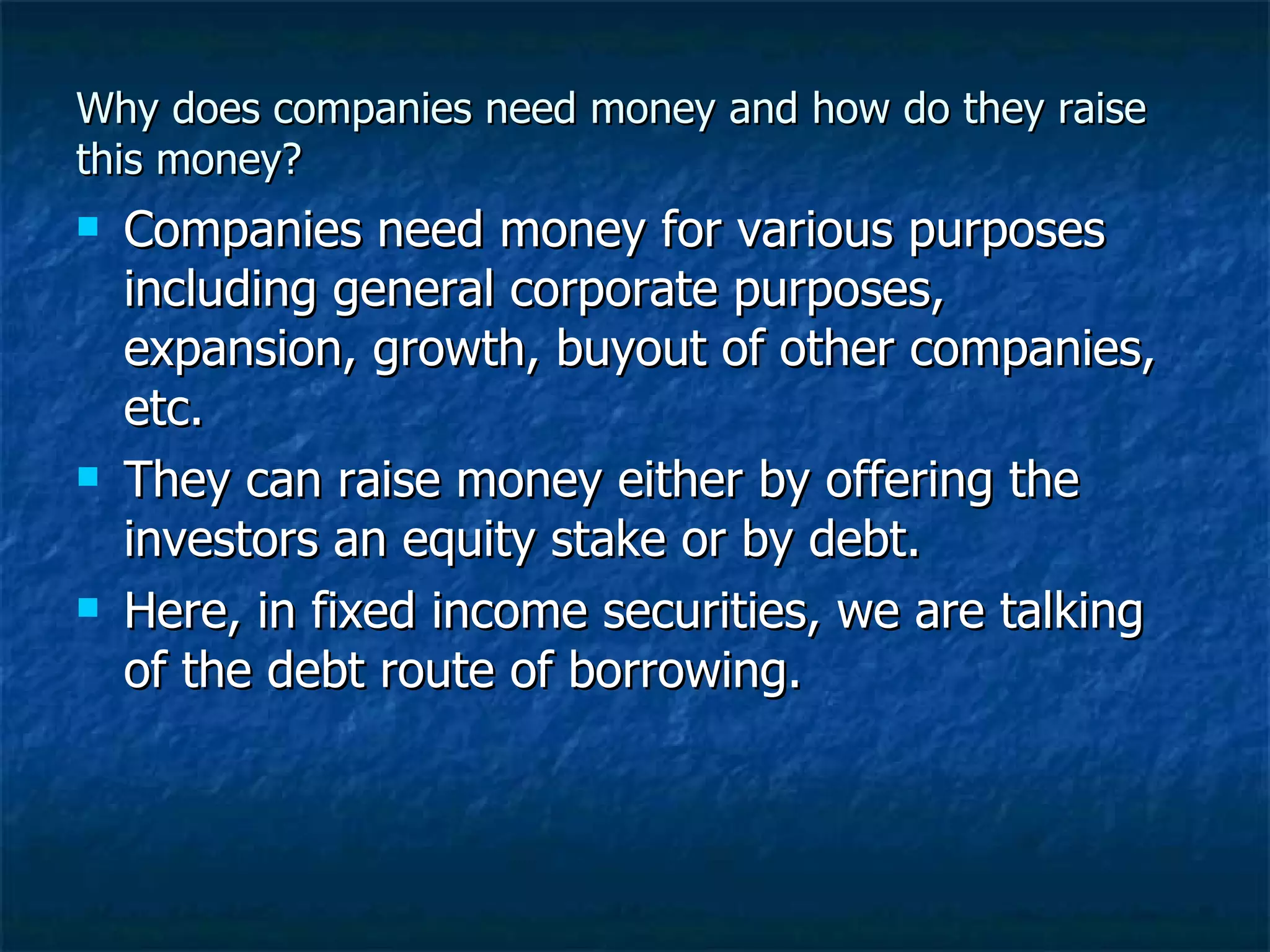 Understanding Fixed Income Securities | PPT