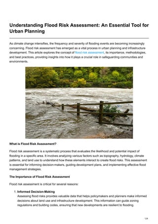 Understanding Flood Risk Assessment An Essential Tool for Urban ...