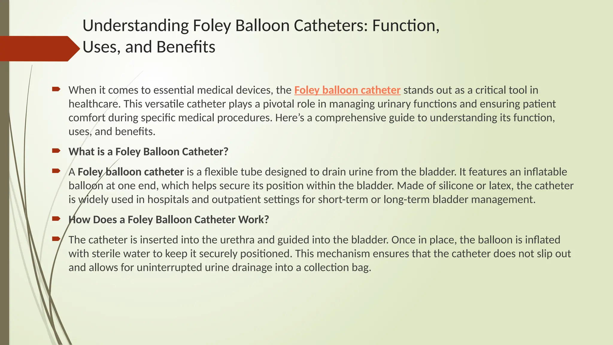 Understanding Foley Balloon Catheters Function, Uses, and Benefits .pptx