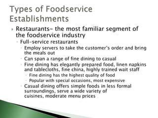 Understanding foodservice operations | PPTX