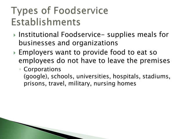 Understanding foodservice operations | PPTX
