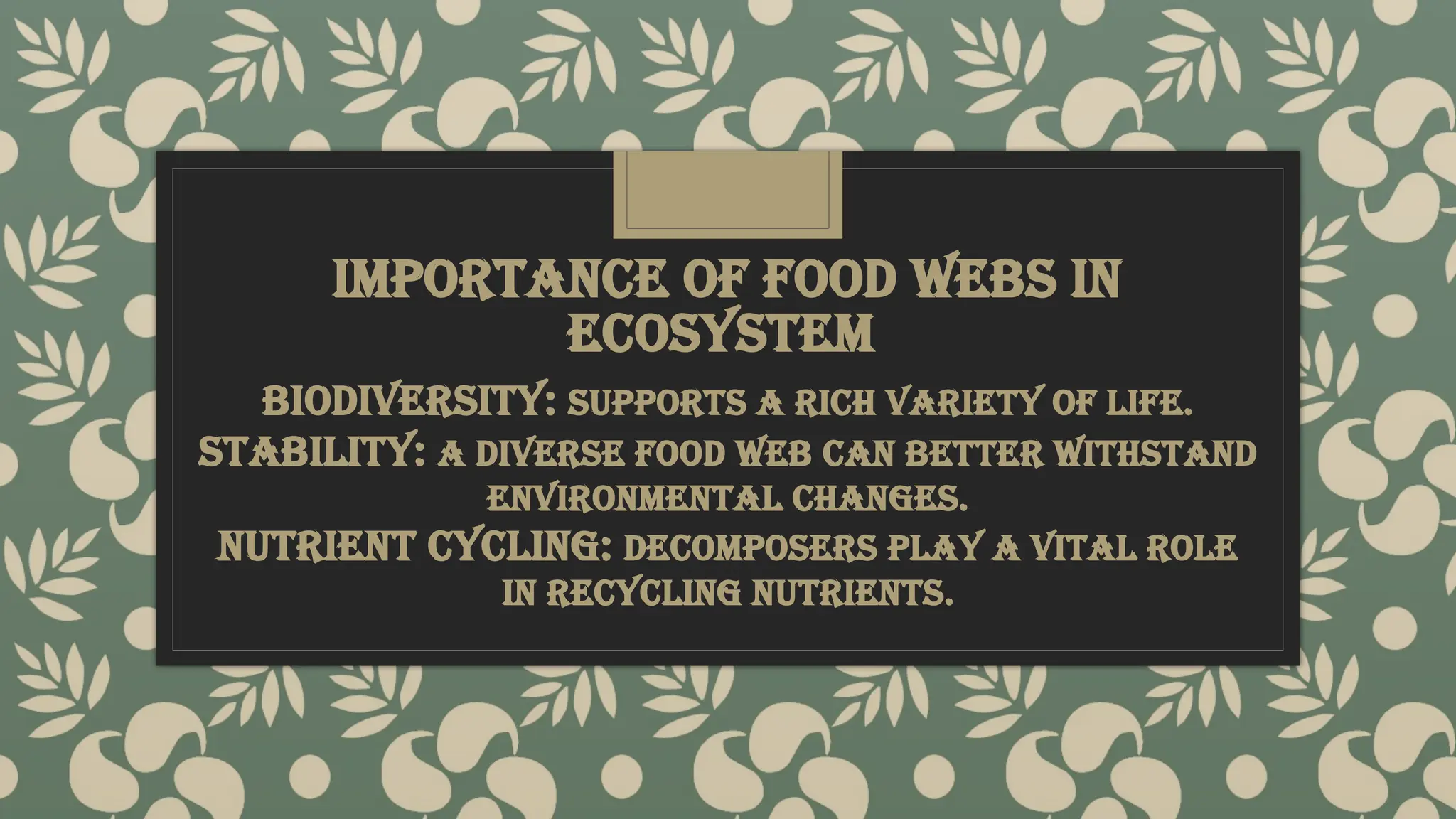 UNDERSTANDING FOOD WEBS tej vir singh1234 | PPT