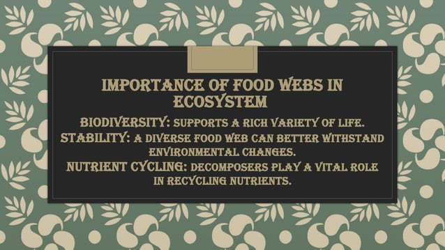 UNDERSTANDING FOOD WEBS tej vir singh1234 | PPT