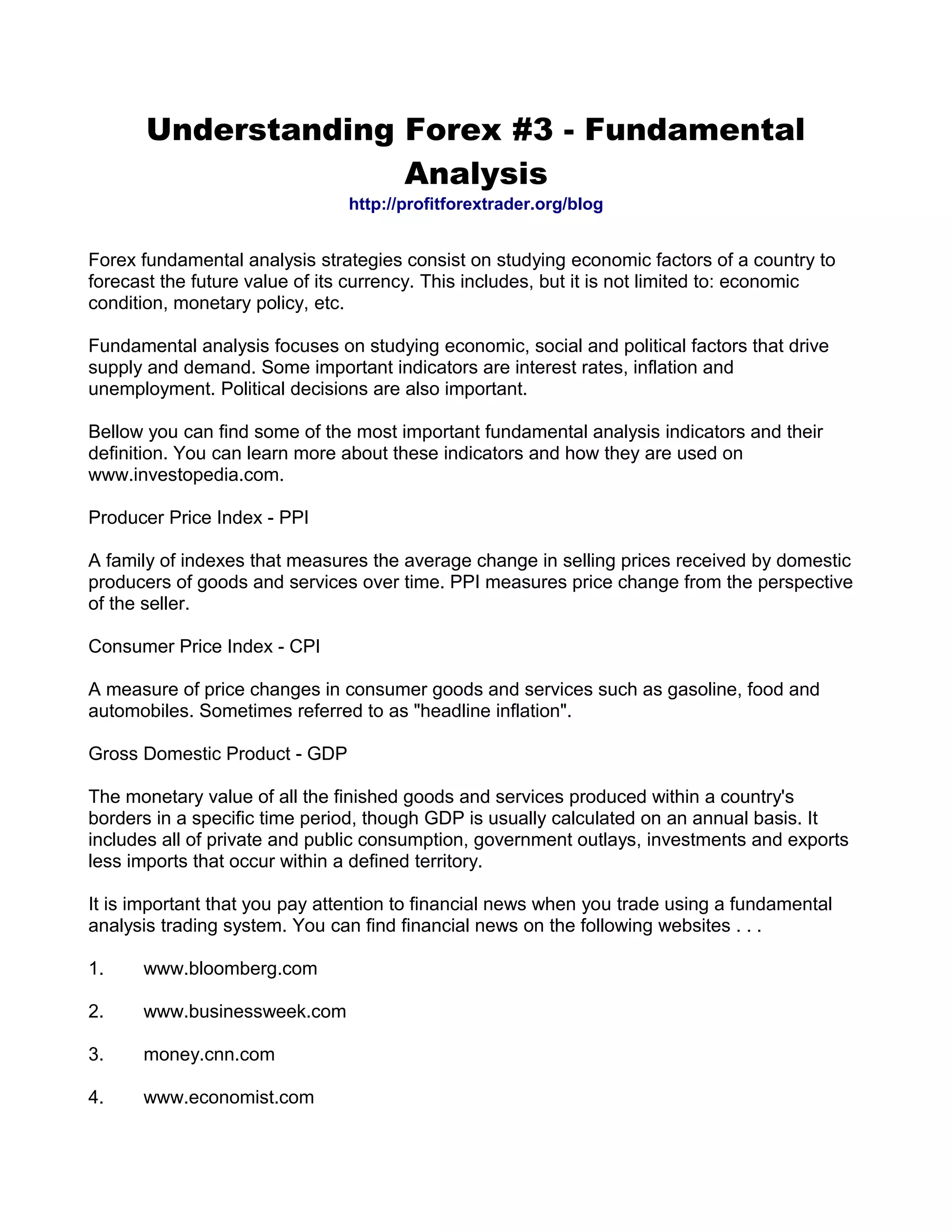 Understanding forex - fundamental_analysis. | PDF
