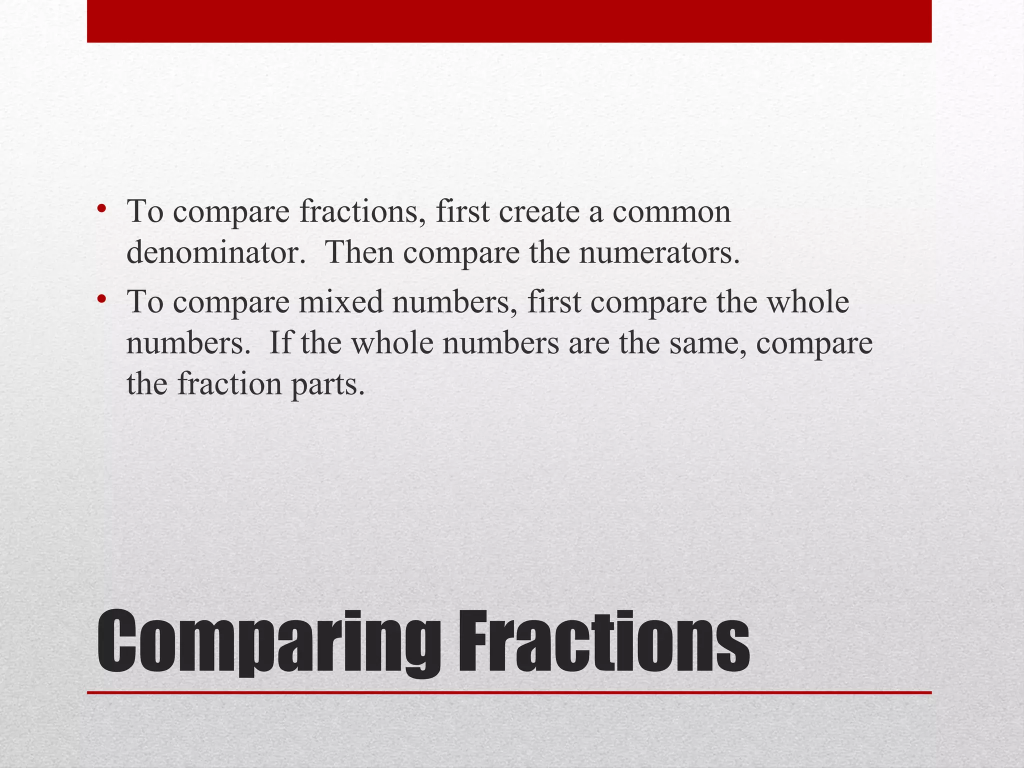 Understanding fractions quiz review | PPT
