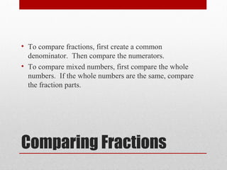 Understanding fractions quiz review | PPT