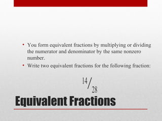 Understanding fractions quiz review | PPT