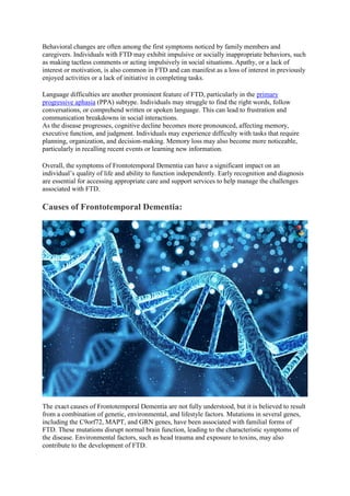 Frontotemporal Dementia: Symptoms, Causes, and Treatment Options | The ...