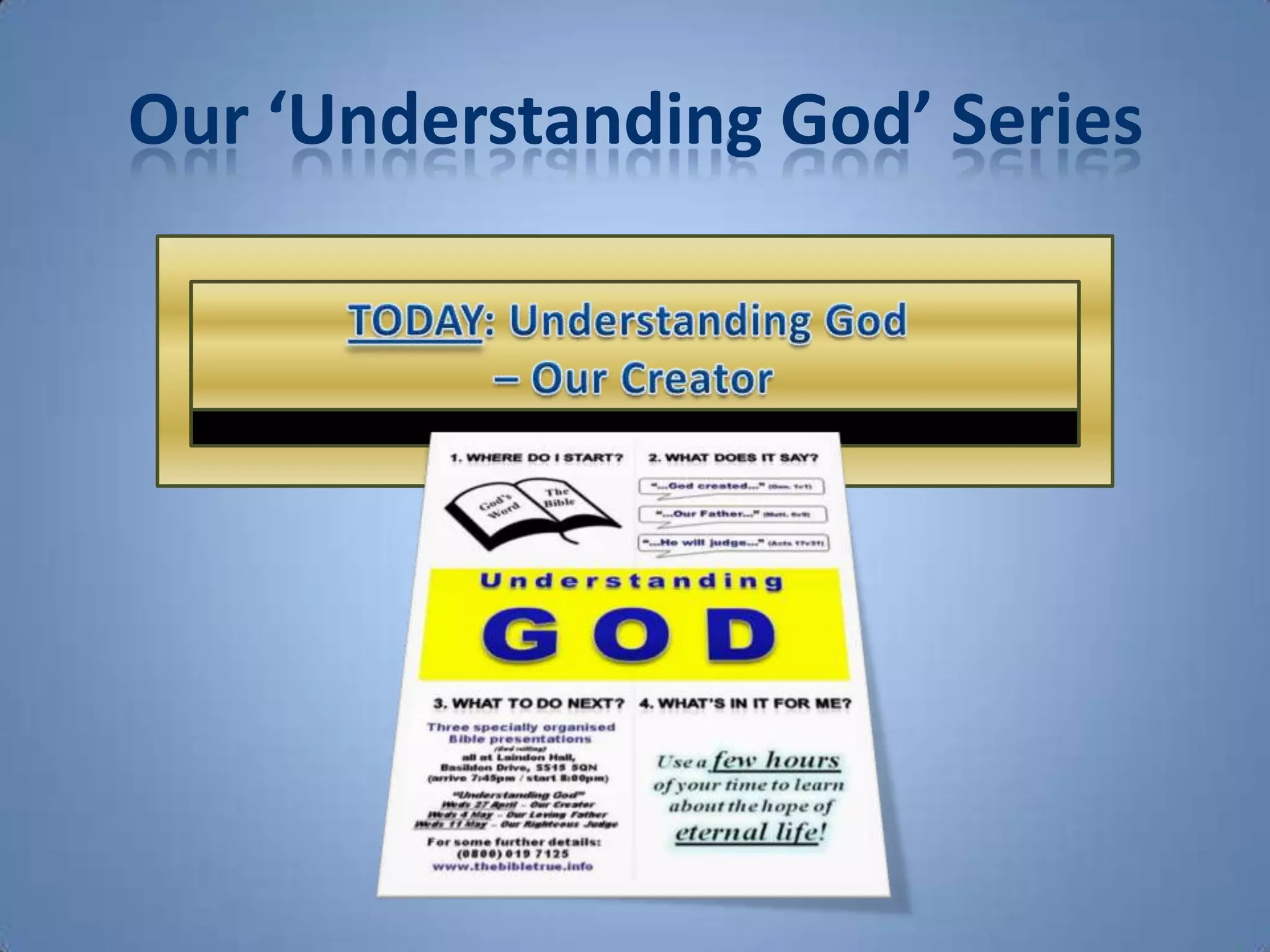 Understanding God - Our Creator | PPTX