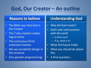 Understanding God - Our Creator | PPTX