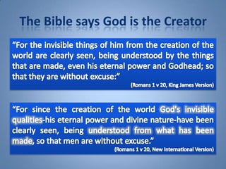 Understanding God - Our Creator | PPTX