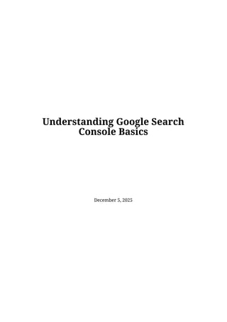 Understanding Google Search Console.pdf. | PDF