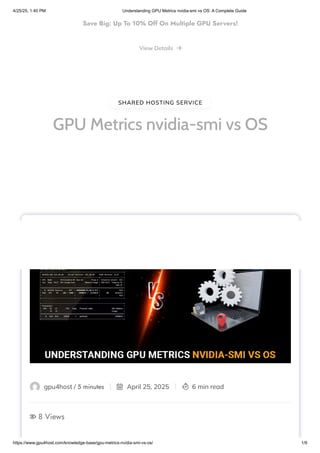 Understanding GPU Metrics nvidia-smi vs OS_ A Complete Guide.pdf