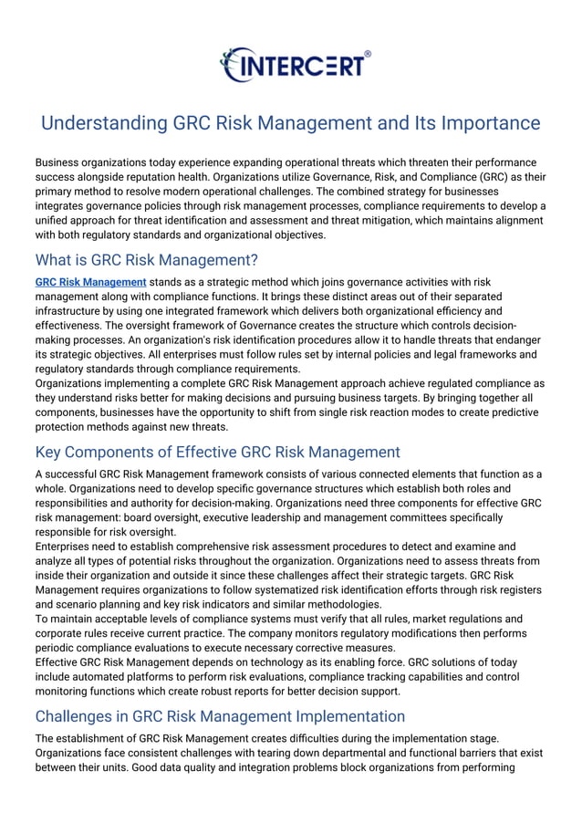 Understanding GRC Risk Management and Its Importance.docx