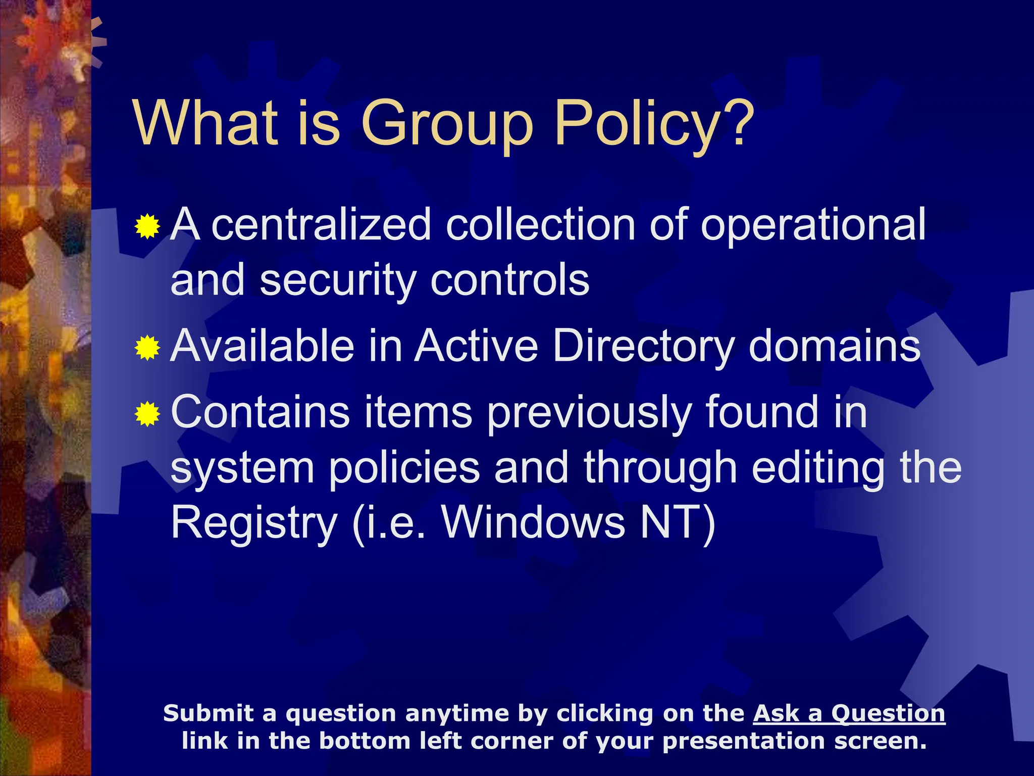 Understanding Group Policy Object Windows Server | PPT