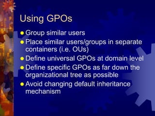 Understanding Group Policy Object Windows Server | PPT
