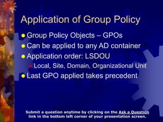 Understanding Group Policy Object Windows Server | PPT
