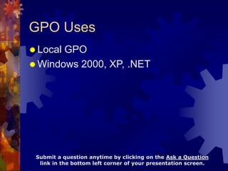 Understanding Group Policy Object Windows Server | PPT