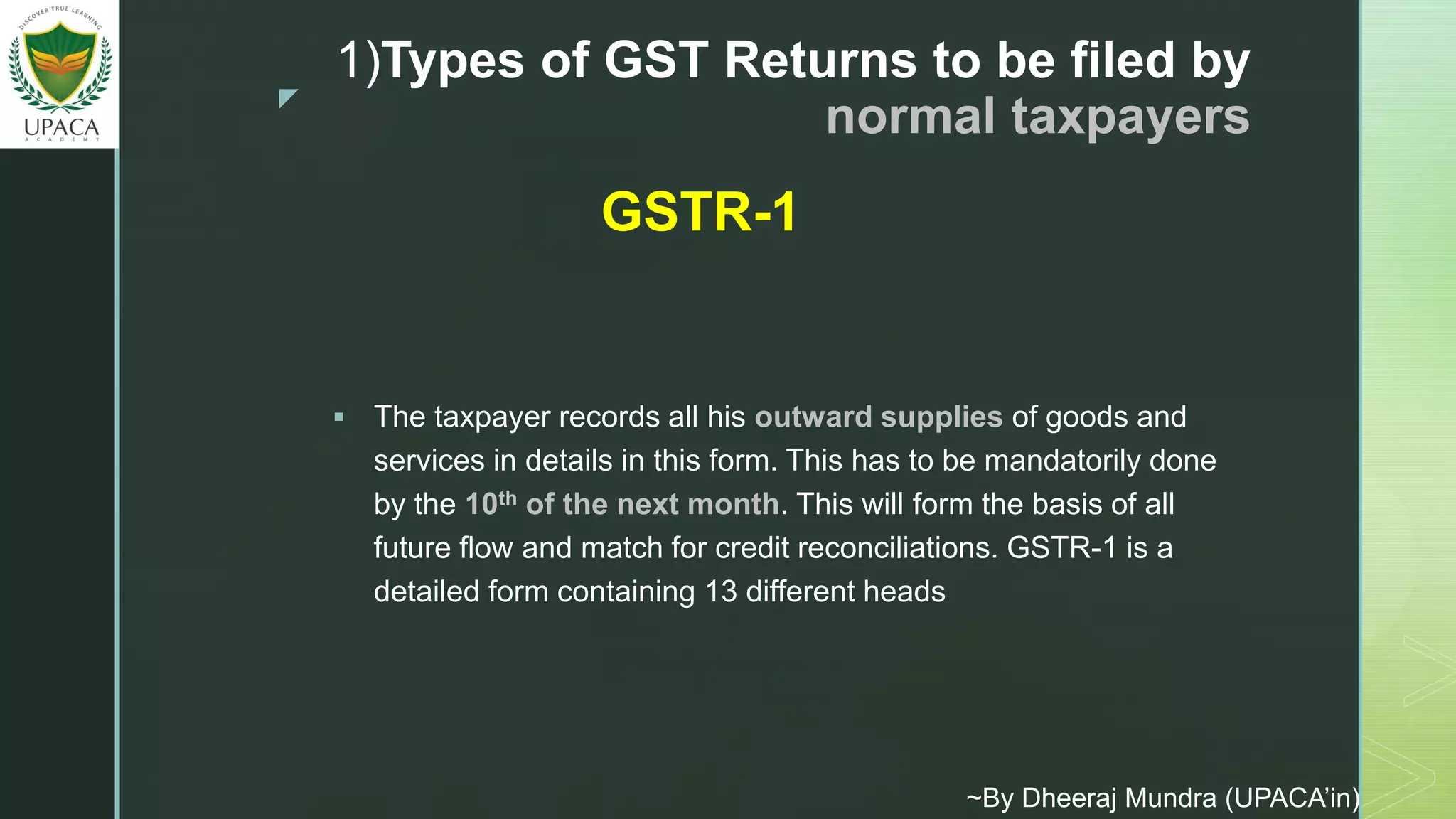 Understanding gst returns | PPTX