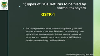 Understanding gst returns | PPTX