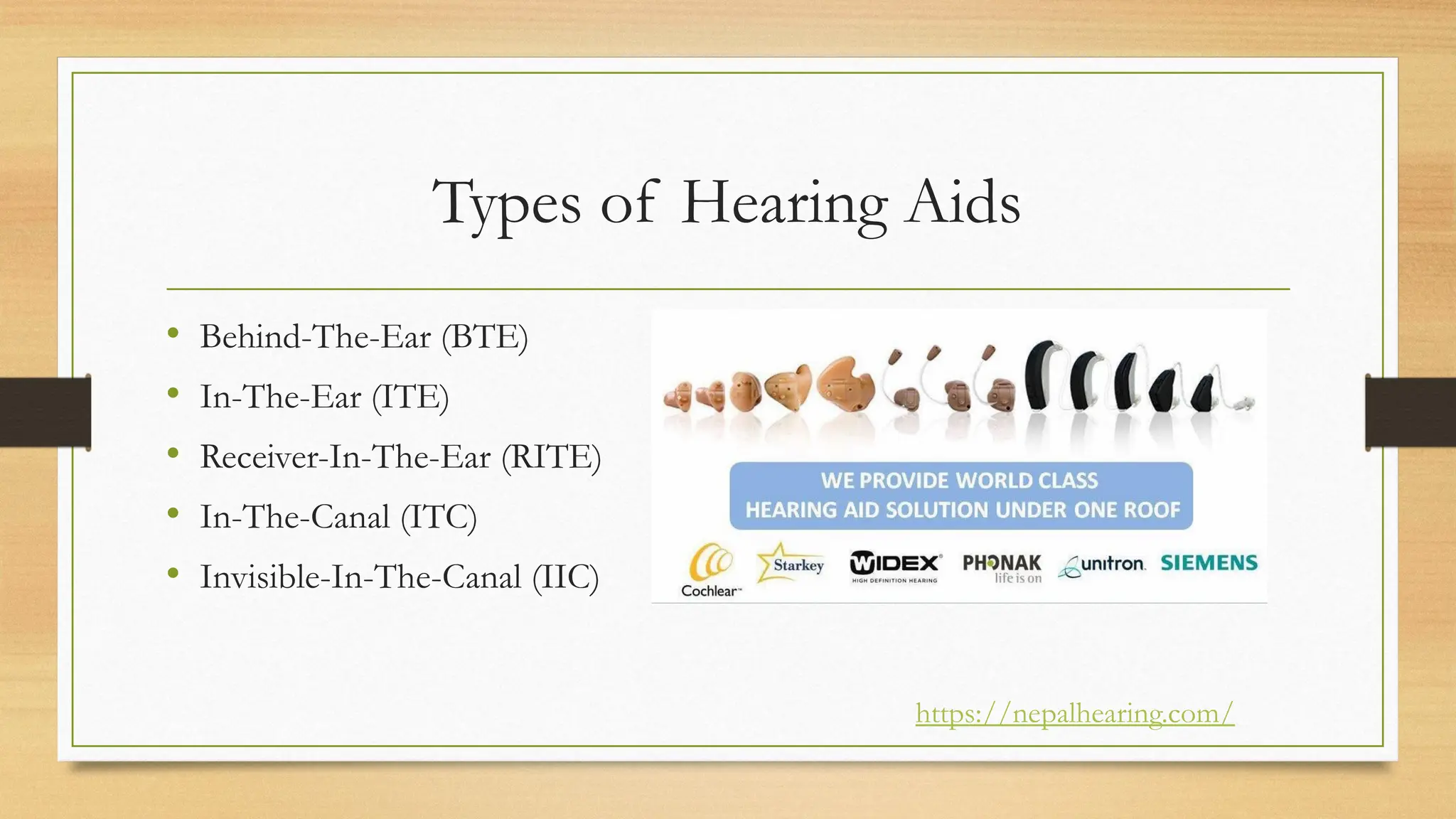 Understanding Hearing Aids types | Hearing aid Devices | PPTX