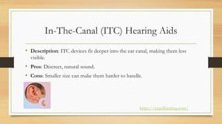 Understanding Hearing Aids types | Hearing aid Devices | PPTX