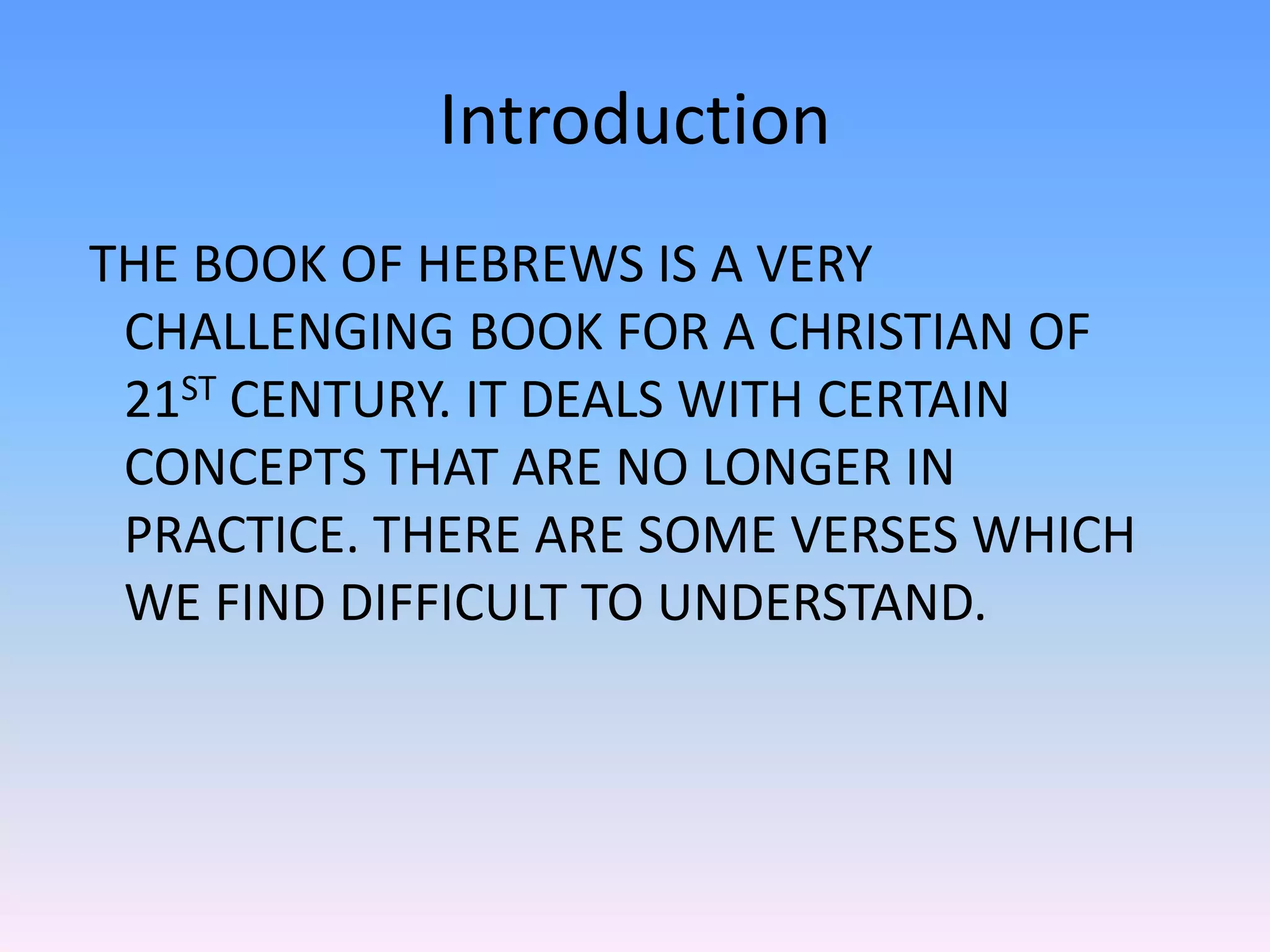 Understanding hebrews | PPTX