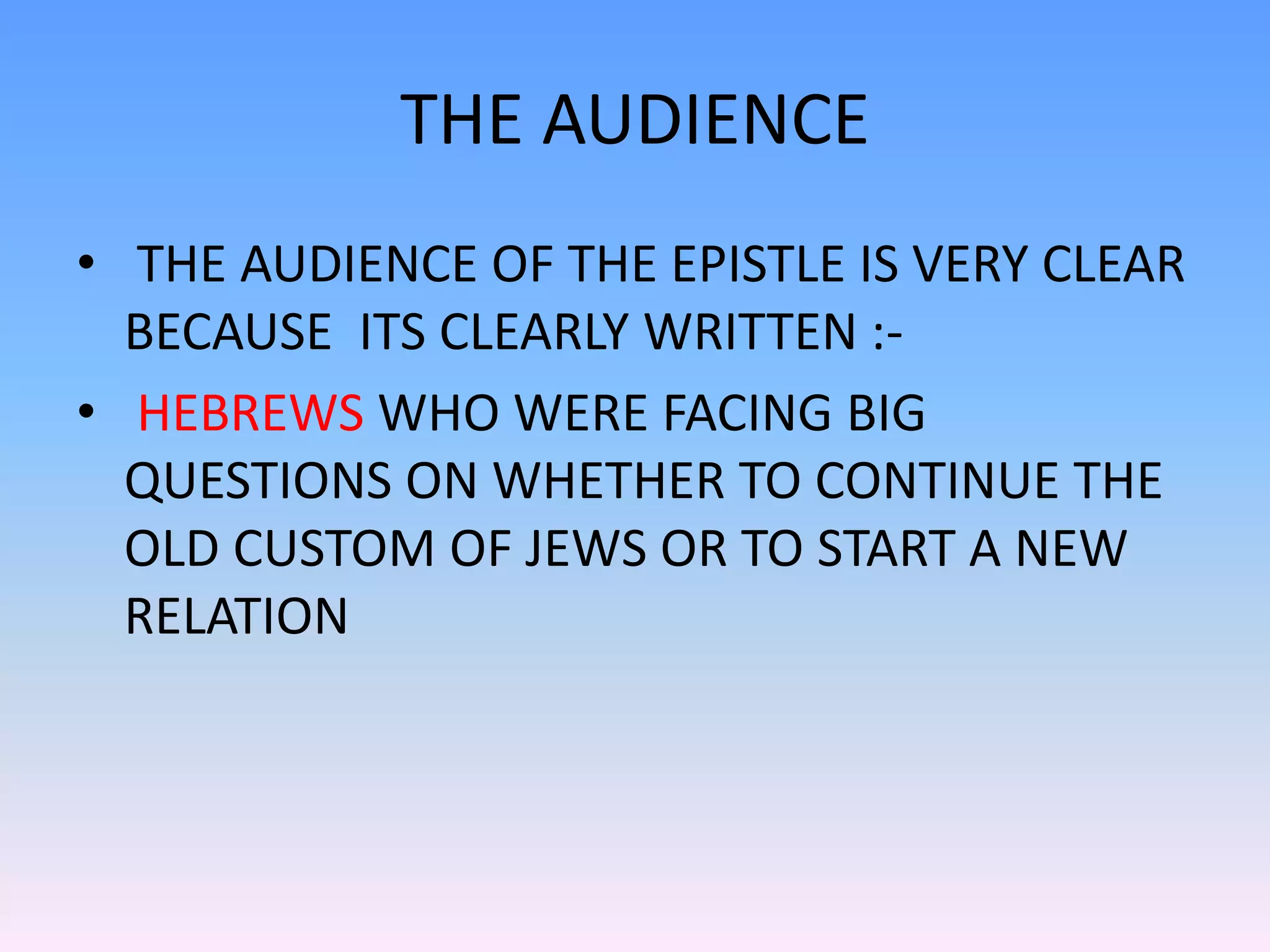 Understanding hebrews | PPTX