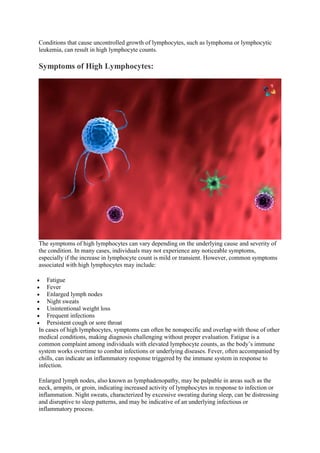 Understanding High Lymphocytes: 5 Causes, Symptoms, and Treatment ...