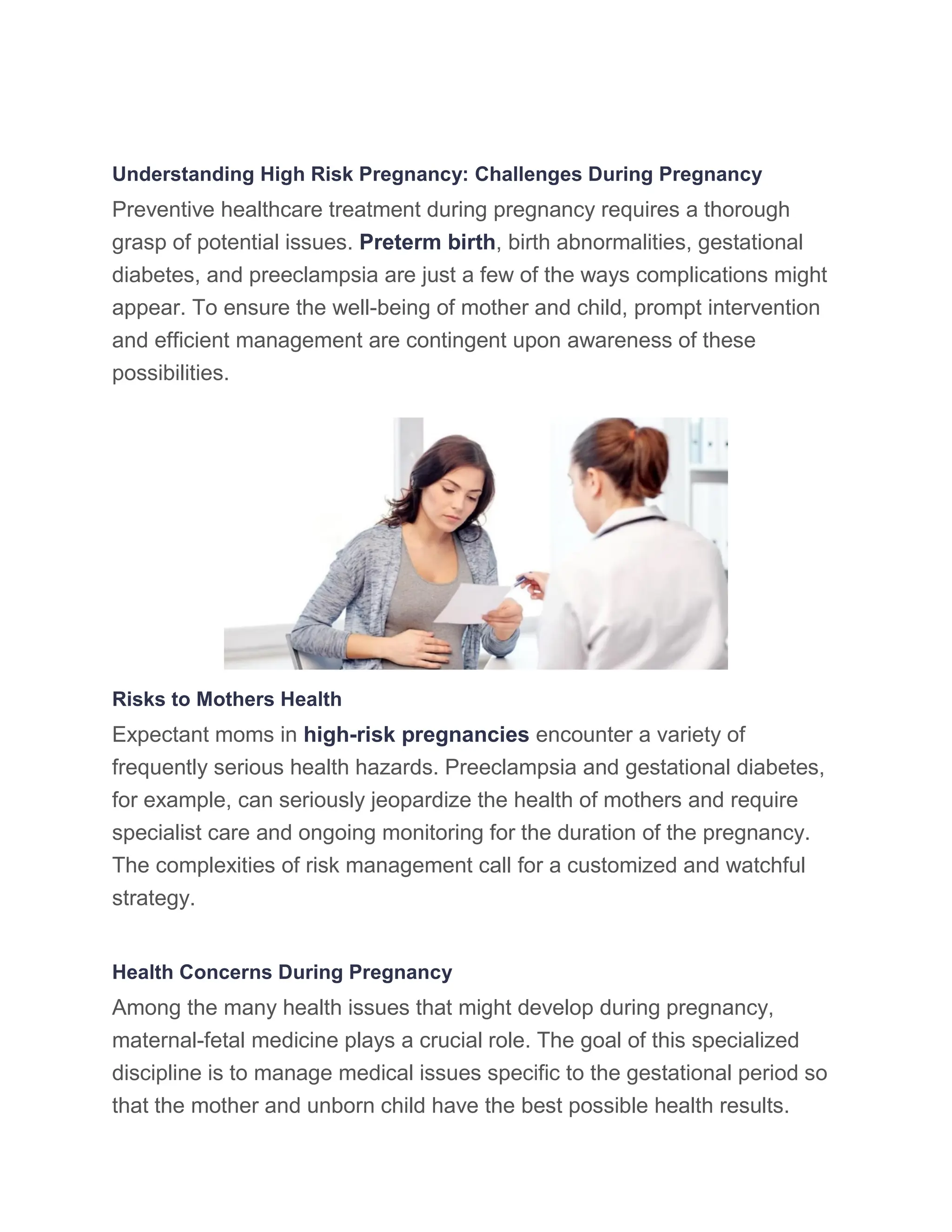 Understanding High Risk Pregnancy: Causes and Precautions | PDF