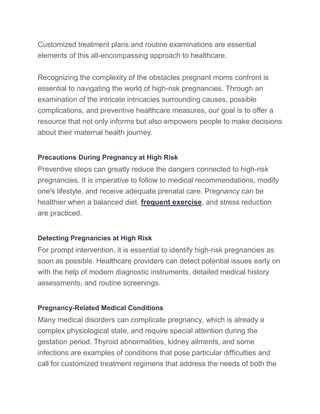 Understanding High Risk Pregnancy: Causes and Precautions | PDF