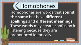 UNDERSTANDING HOMONYMS.pptx. and other games | PPT