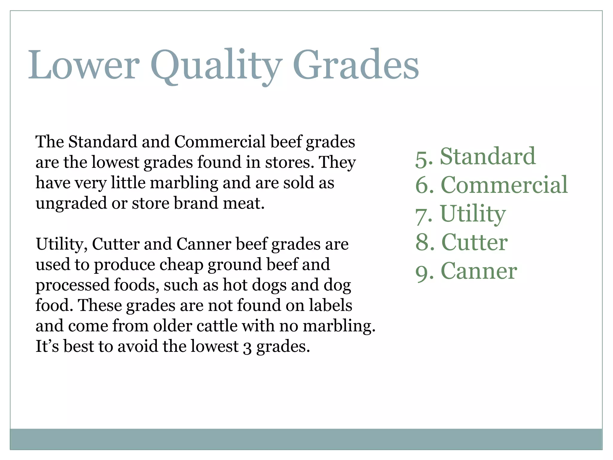 Understanding How The USDA Grades Beef | PPTX
