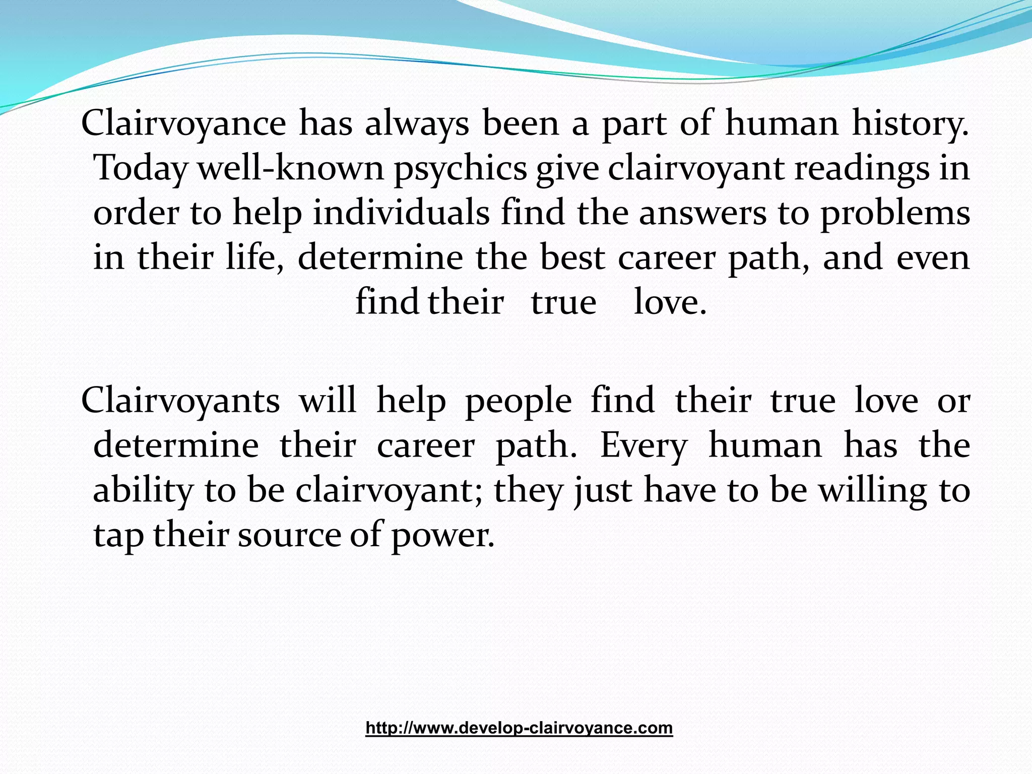 Understanding how to use clairvoyant powers | PPTX