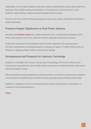 Understanding Hydraulic and Pressure Gauges: 2025 Guide | PDF