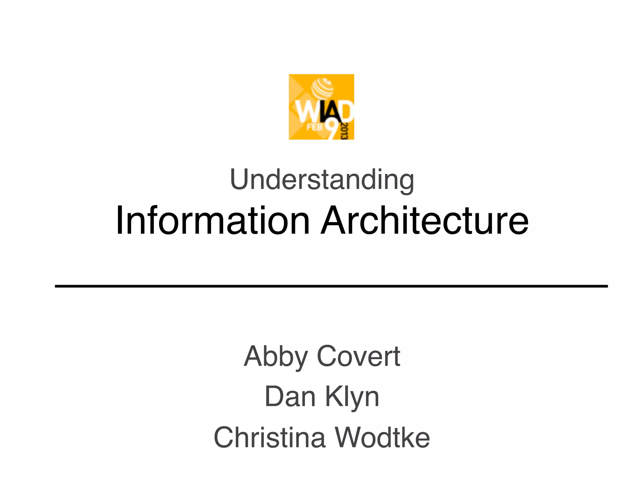 Understanding Information Architecture | PPT