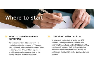 Understanding ICT Systems Test Engineer 263213 in Australia | PPTX