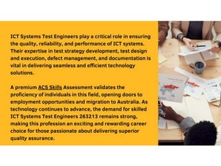 Understanding ICT Systems Test Engineer 263213 in Australia | PPTX