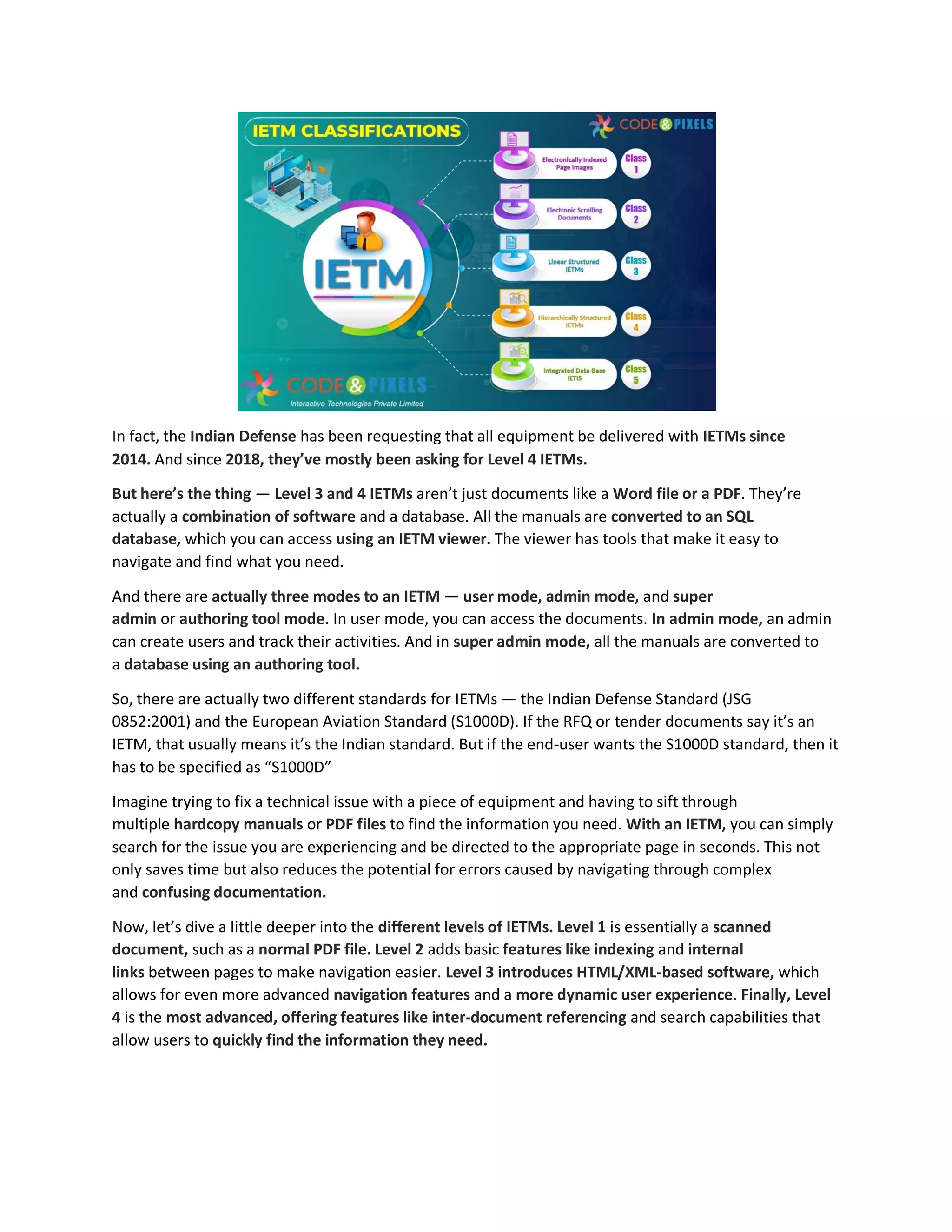 Understanding IETM: Benefits, and Features You Need to Know! | PDF