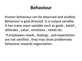 Understanding individual behaviour | PPT