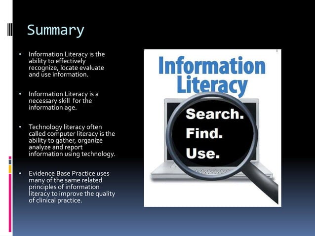 Understanding information and technology literacy and evidence based2 | PPT