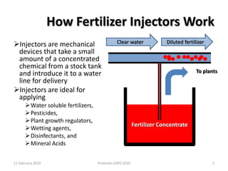 Understanding Injectors And Fertilizer Ratios | PPTX