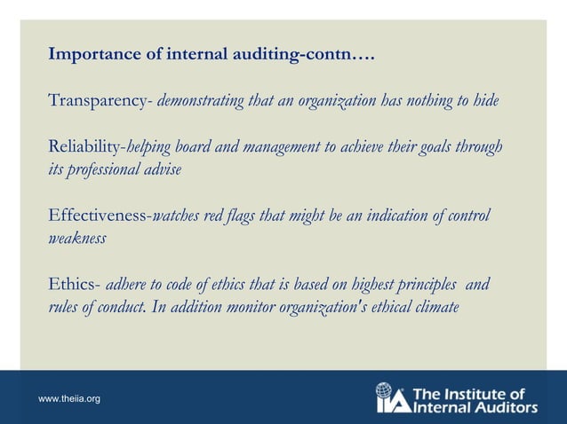 Understanding Internal Auditing Presentation | PPT
