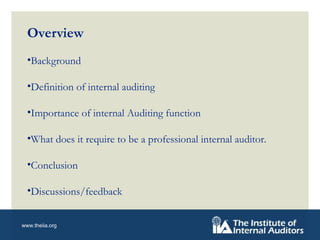 Understanding Internal Auditing Presentation | PPT