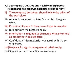 Understanding interpersonal behaviour | PPTX