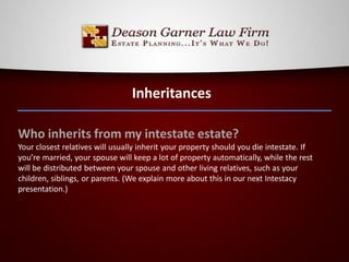 Understanding Intestacy - Term, Questions and Answers | PPT
