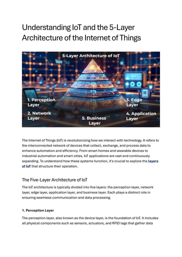 Understanding IoT and the 5-Layer Architecture of the Internet of ...