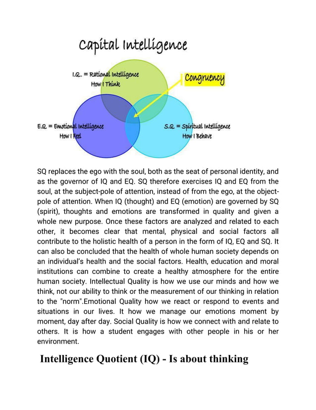 Understanding EQ,IQ and SQ | PDF | Spirituality | Religion & Spirituality