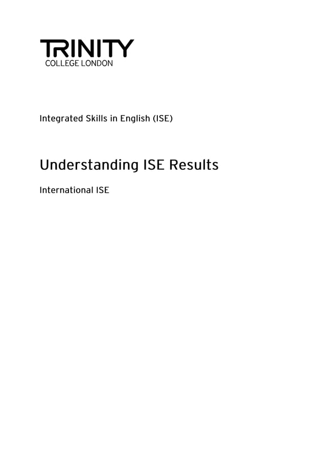 Understanding Trinity ISE results (international) | PDF