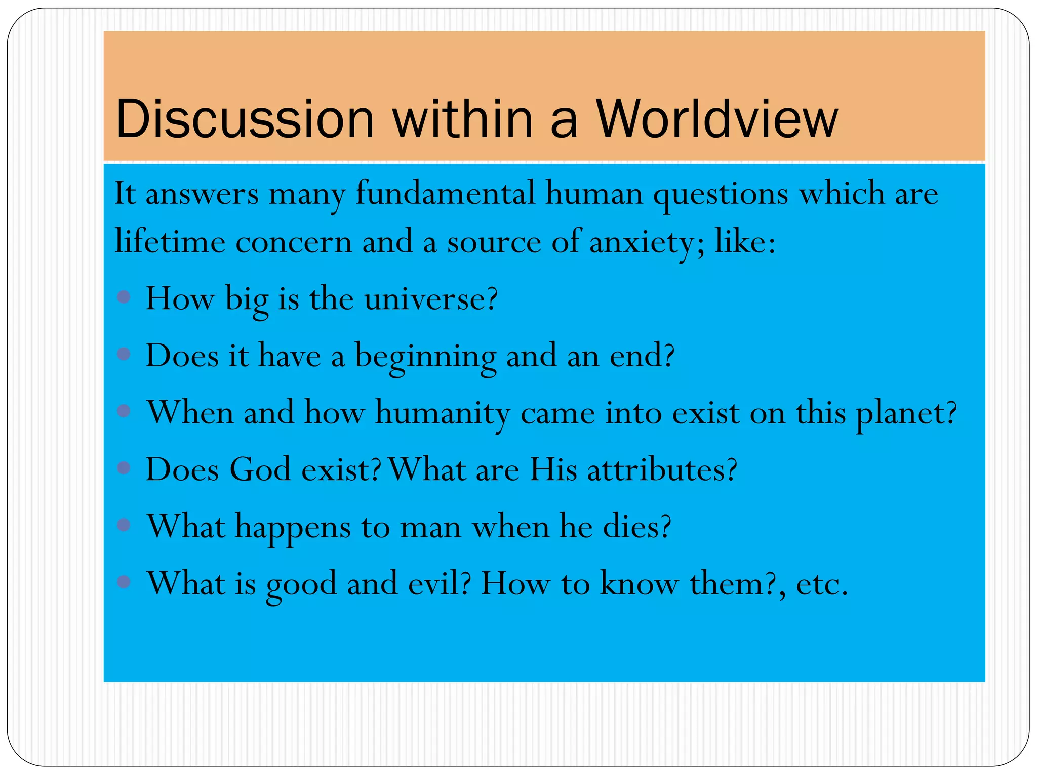 Understanding the Islamic Worldview | PDF | Islam | Religion & Spirituality